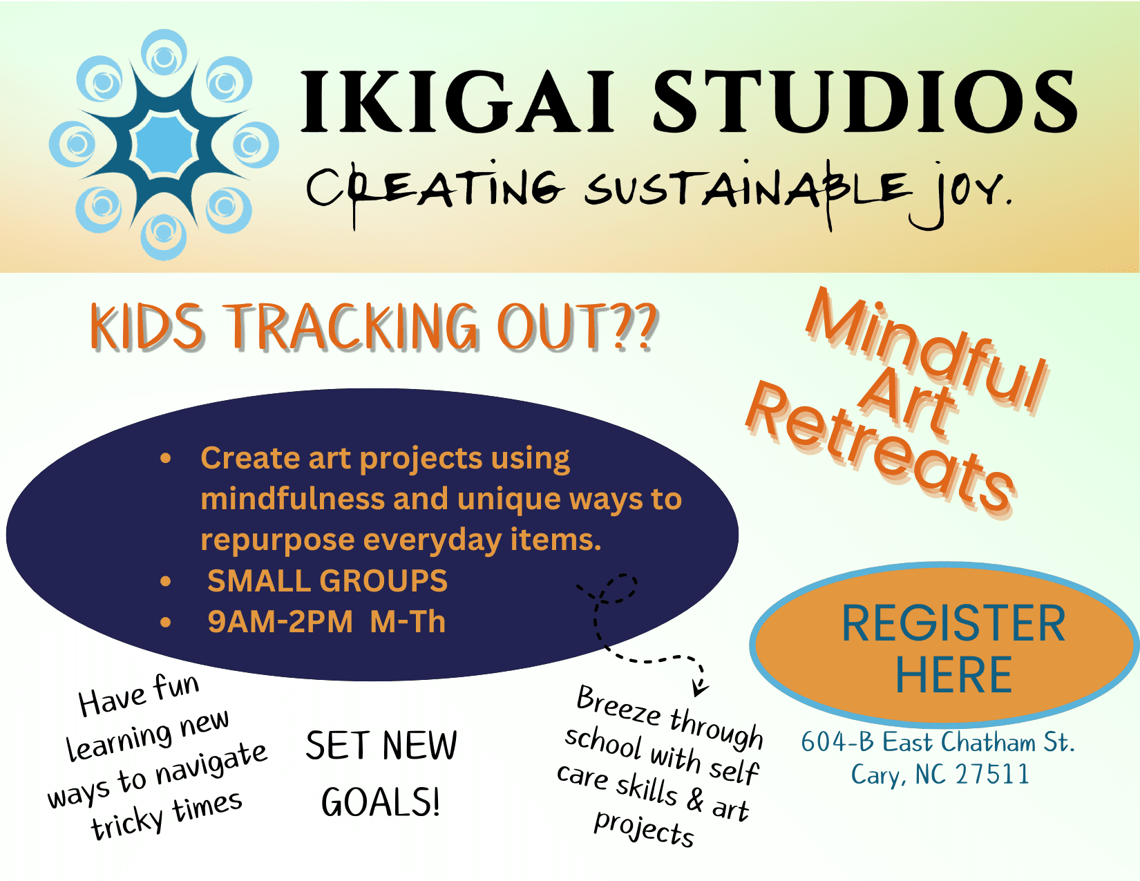 Track Out / Summer Camps - ikigai studios & gallery cary